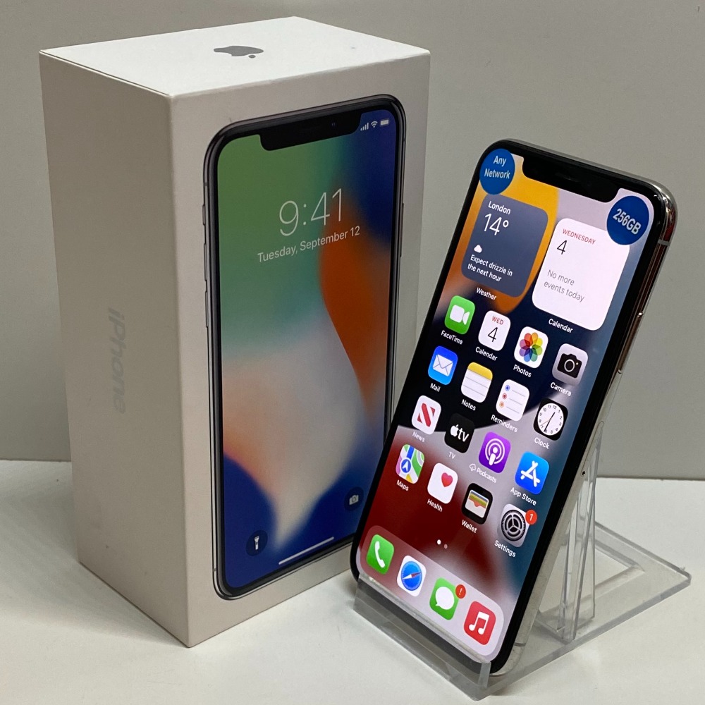 Pre-owned Apple iPhone X Unlocked 256GB in Silver Model A1901 Boxed ...